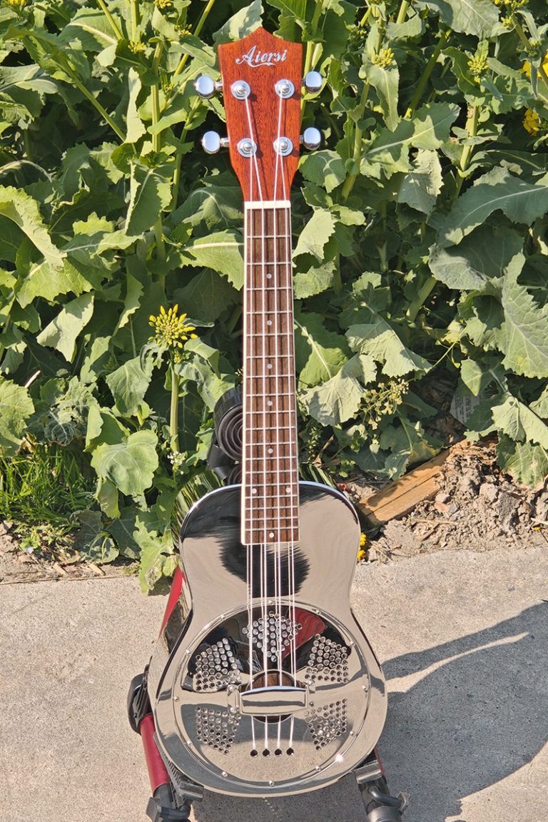 Glossy Chrome Concert Body Long Neck Tenor Brass Resonator Ukulele ...